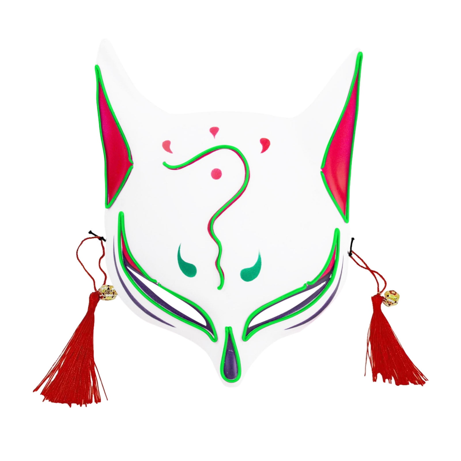 AYA Cat Therian Mask Cute Cosplay Half Face Masquerade Long Fox Tail ...