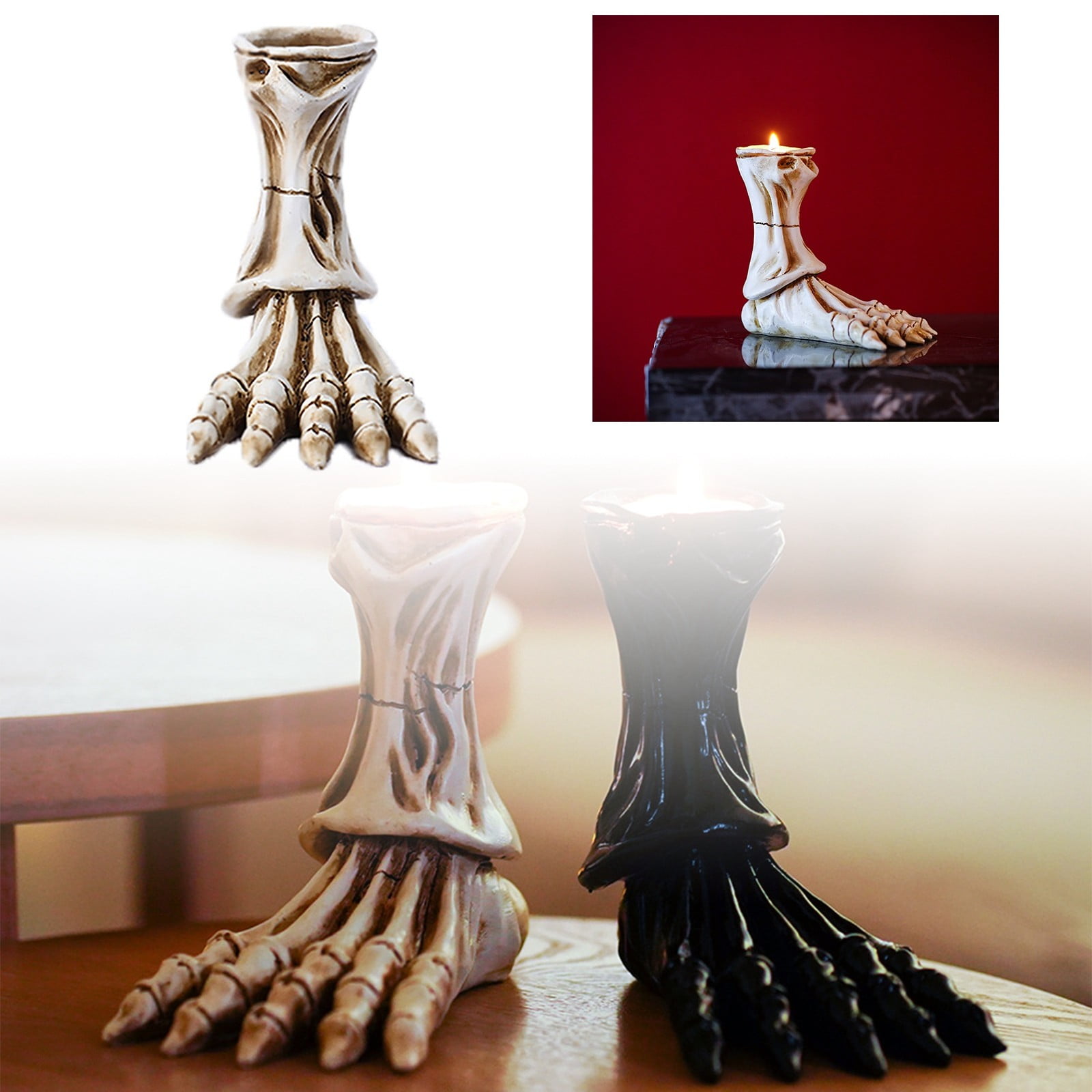 AYA Creative Simulation Skeleton Foot Candlestick Home Decoration ...