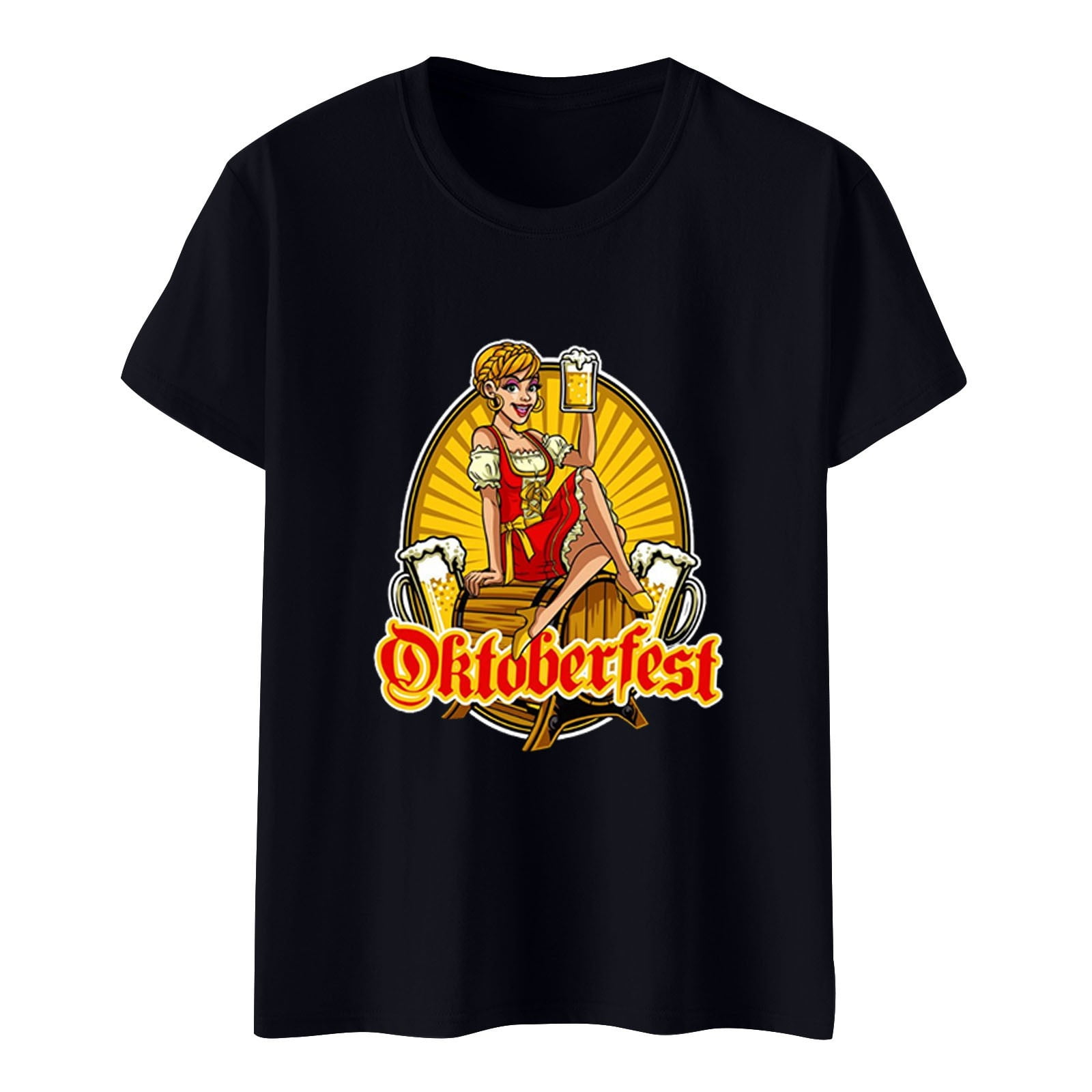 AYA Ladies Fashion Festival Scene Atmosphere Character Print Round Neck ...