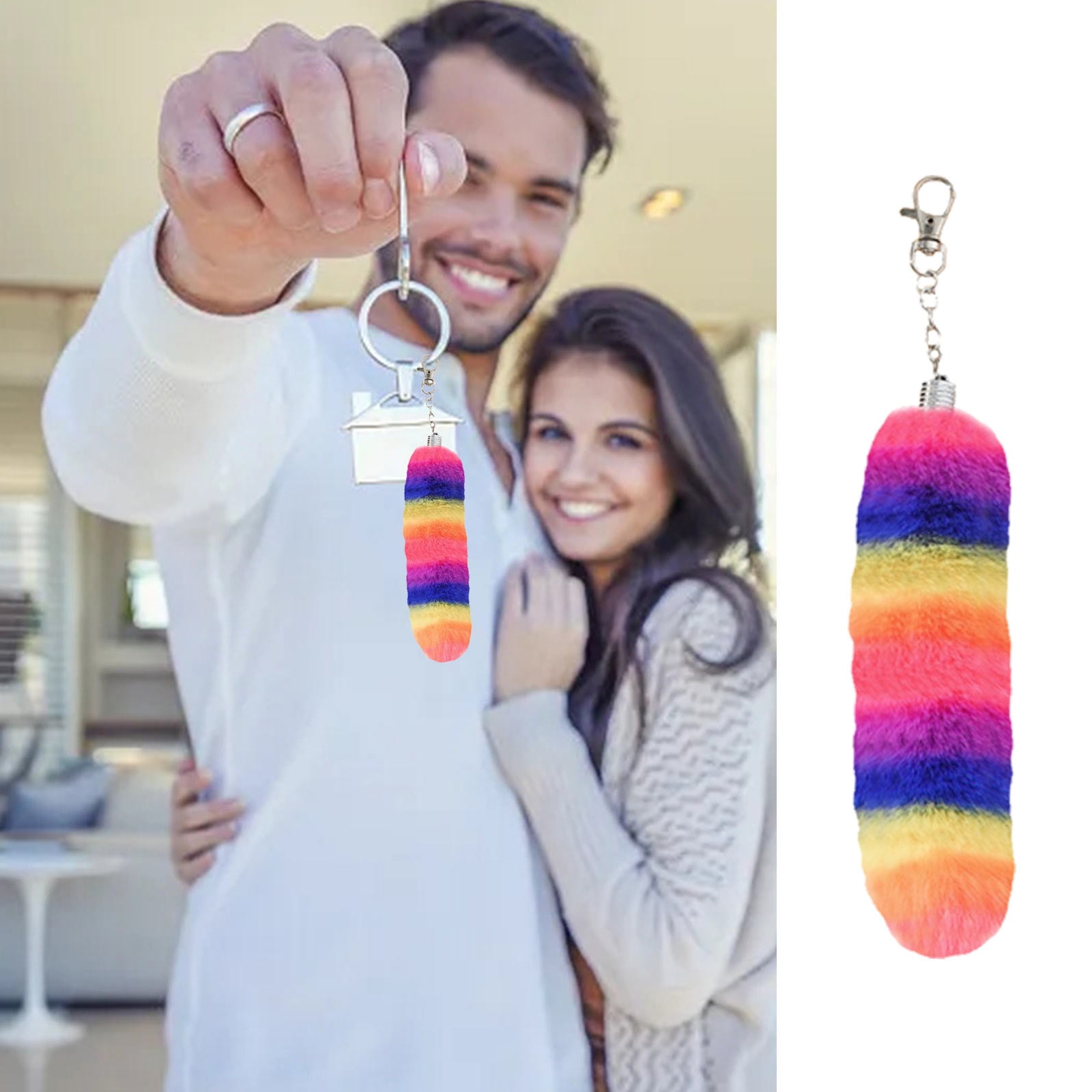 AYA Rainbow Color Tails Keychain Supporting Pride Symbolizing Pride ...