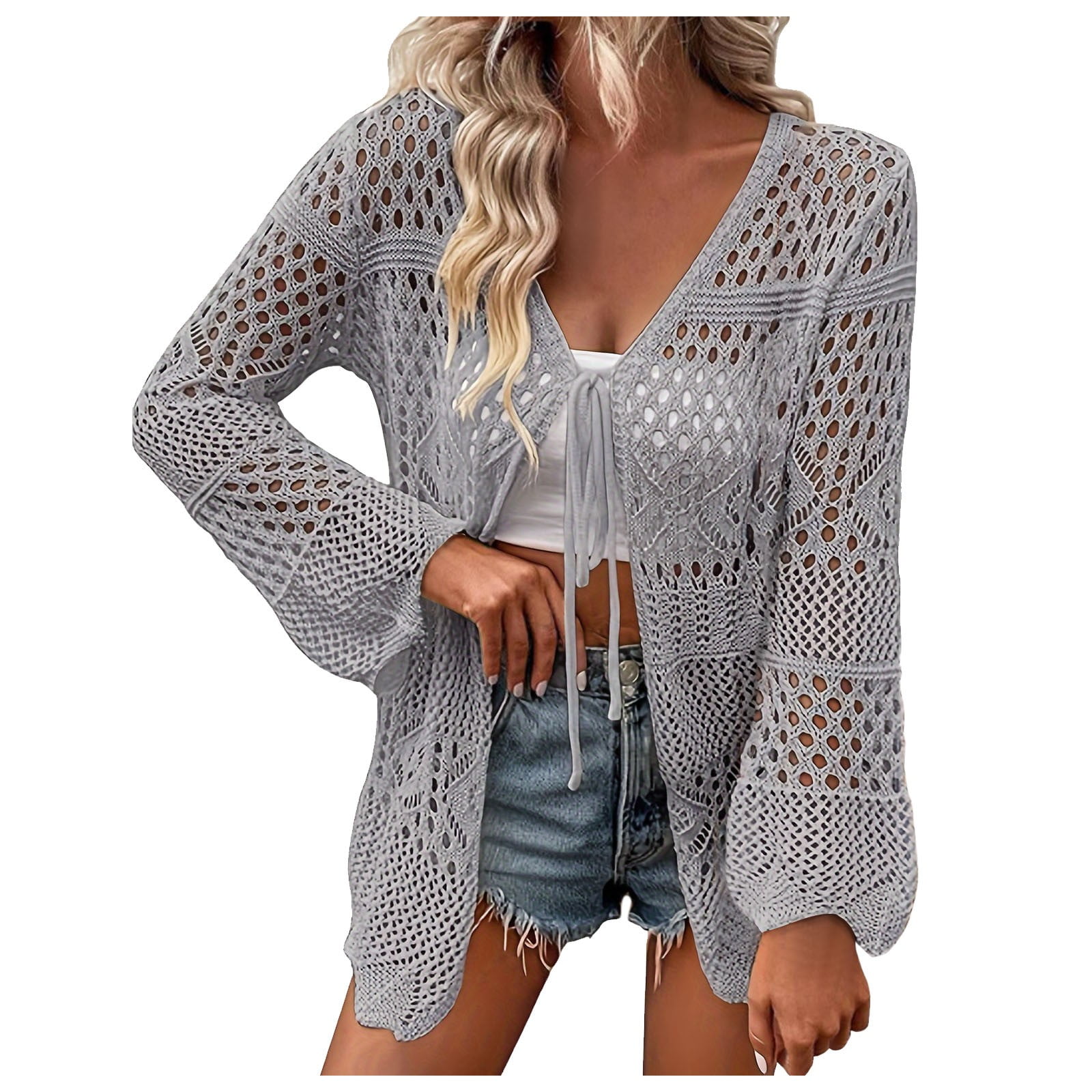 AYA Women Swimsuit Crochet Swim Cover Up Bathing Suit Swimwear Mesh ...