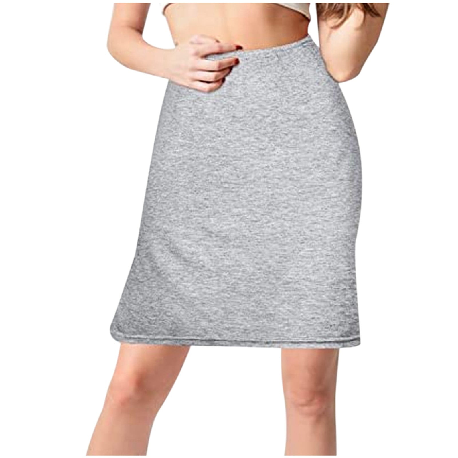 AYA Womens Midi Skirt Short Skirt Slip Underwear Elastic Skirt Bottom ...