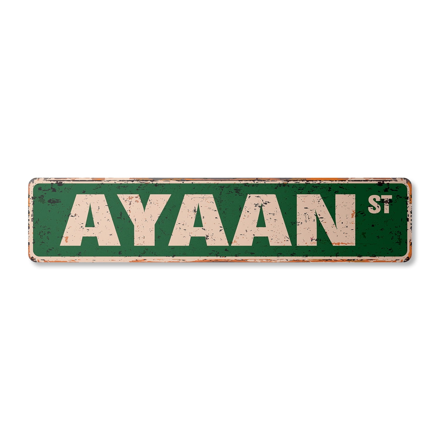 AYAAN Vintage Plastic Street Sign Childrens Name Room Sign | Indoor ...