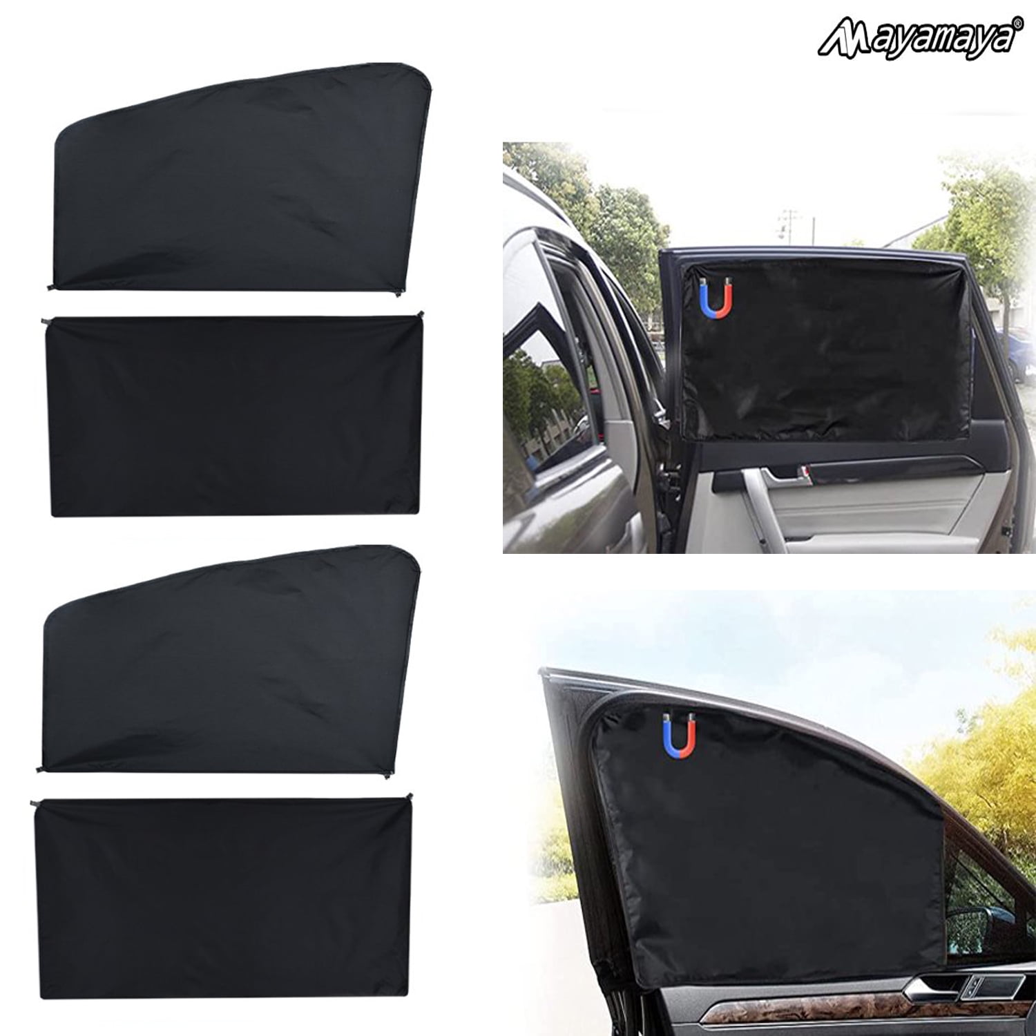 AYAMAYA 4Pack Magnetic Car Window Shade,UV & Privacy Protection Car ...