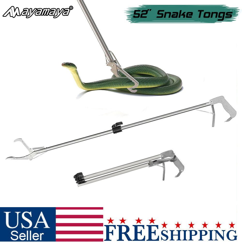 AYAMAYA 52inch Snake Tong, Heavy Duty Foldable Stainless Steel Snake ...