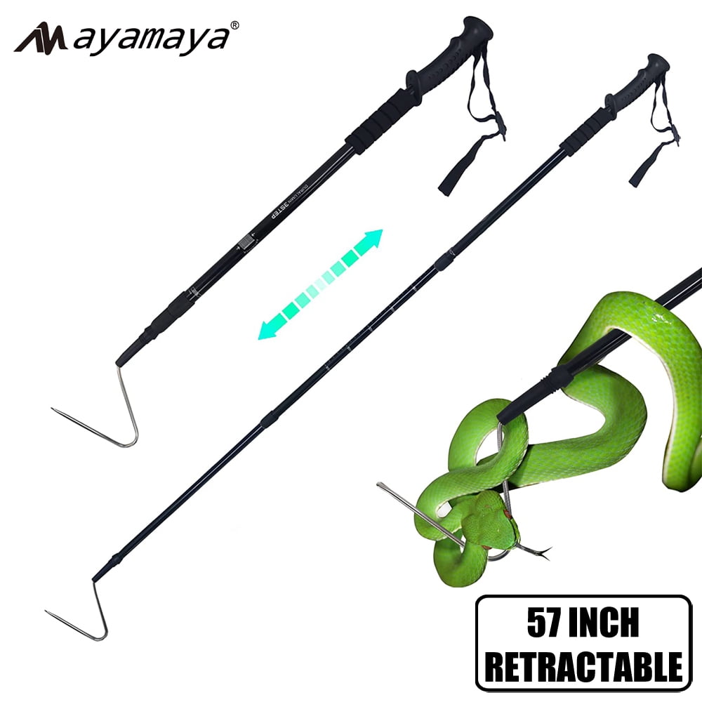 AYAMAYA 57" Retractable Snake Hook, Reptile Grabber, Snake Stick ...