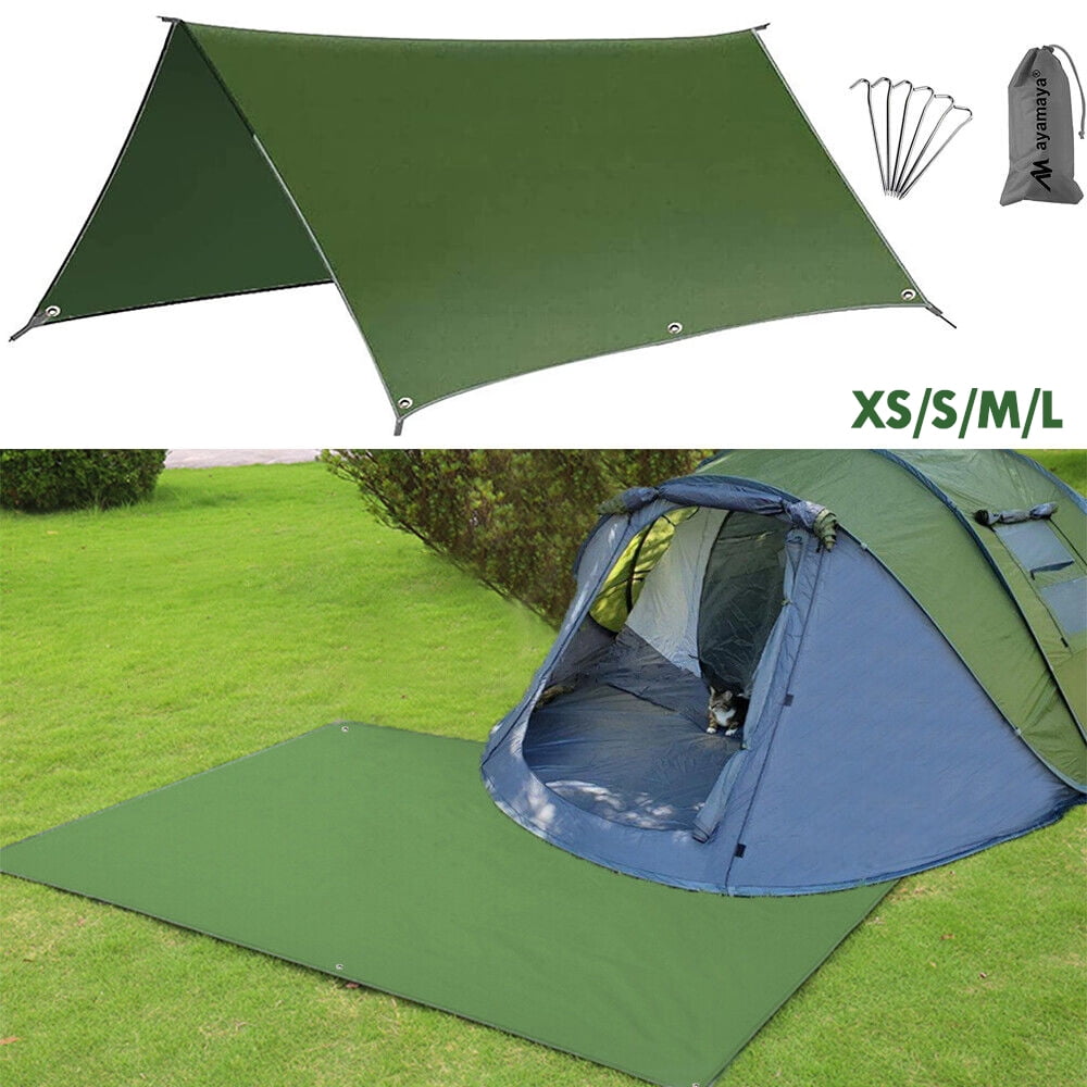 AYAMAYA 6'x7.2' Waterproof Camping Tarp Tent Footprint Mat Sun Canopy ...