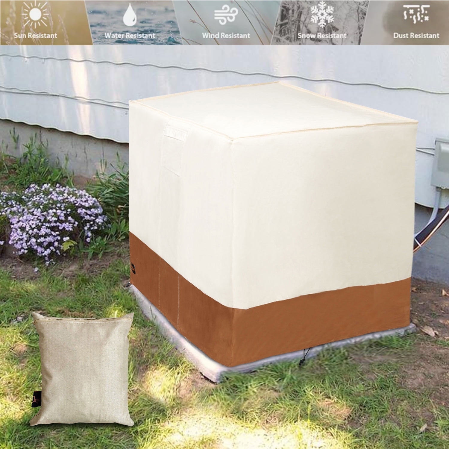 AYAMAYA Air Conditioner Cover, 420D Waterproof Square Winter AC Cover ...