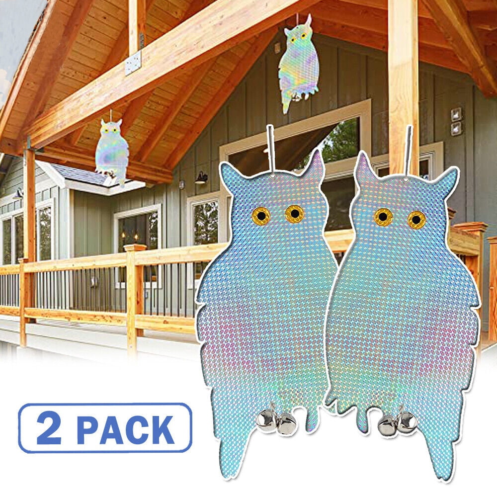 AYAMAYA Bird Scare Owl - Fake Owl Hanging Reflective Owl for Woodpecker ...