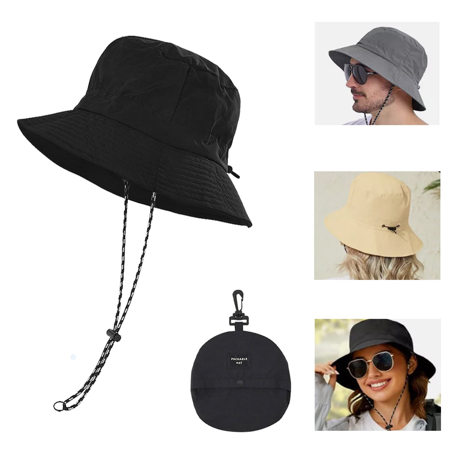 AYAMAYA Bucket Hat, Waterproof & UV Protection Packable Sun Hat with ...