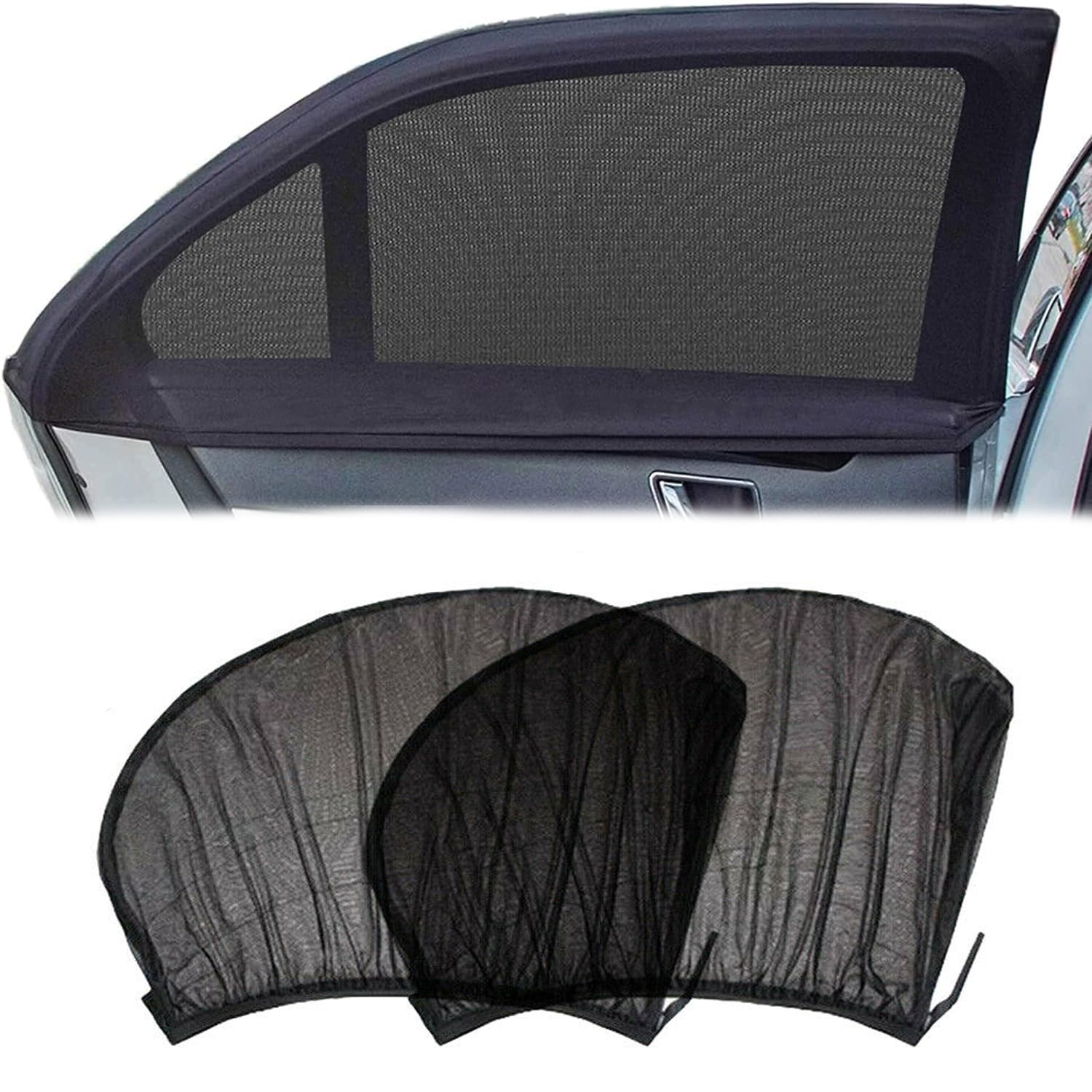 AYAMAYA Car Side Window Sun Shades, 2 Pack Breathable Mesh Window Cover ...