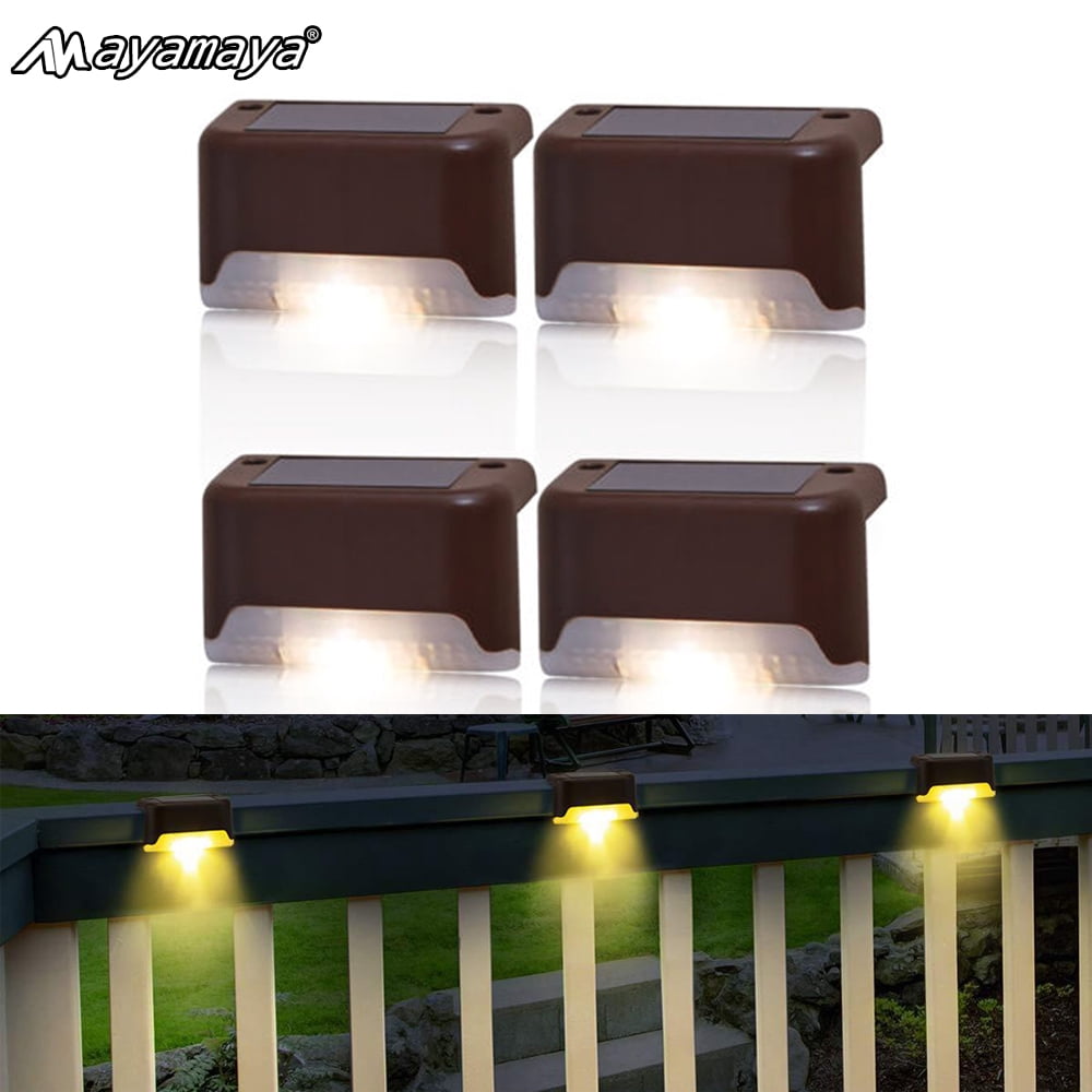 AYAMAYA Fence Solar Lights, Outdoor Waterproof Deck LED Light with ...