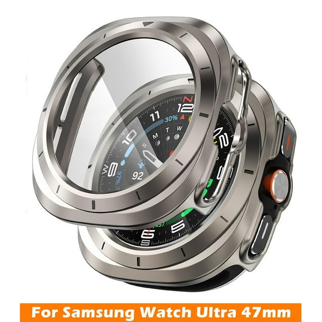 AYAMAYA For Samsung Galaxy Watch Ultra 2025 47mm, Full Coverage Hard PC ...