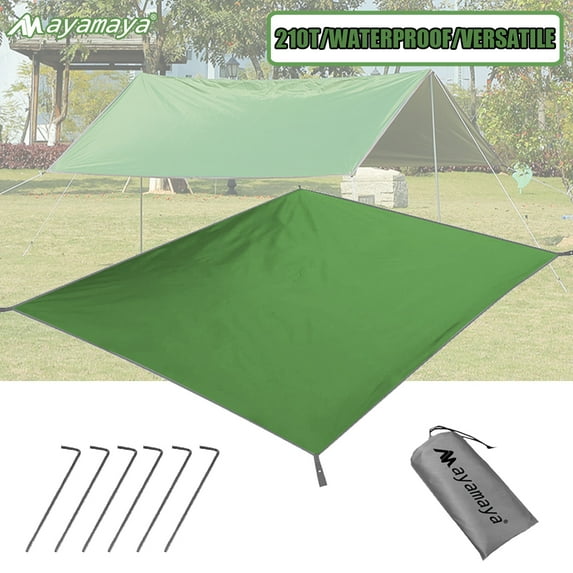 AYAMAYA Outdoor Camping Tarp,Waterproof & Anti UV Tent Tarps with 6 ...