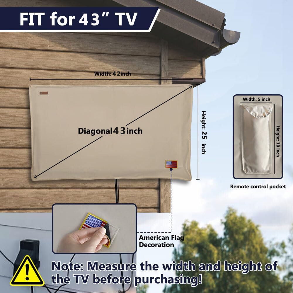 AYAMAYA Outdoor TV Cover 600D Waterproof Screen Protector 43" 50" 55 ...