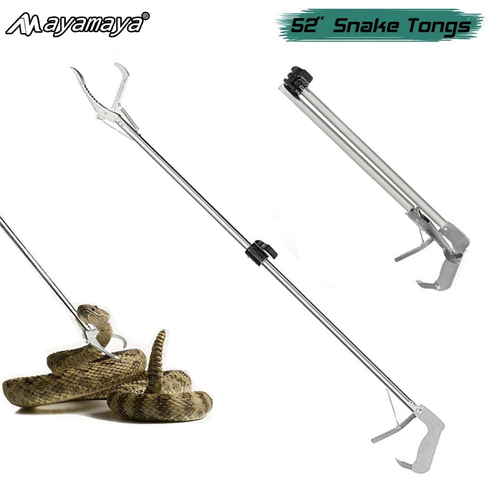 AYAMAYA 52" Foldable Snake Tongs, Heavy Duty Stainless Steel Snake ...