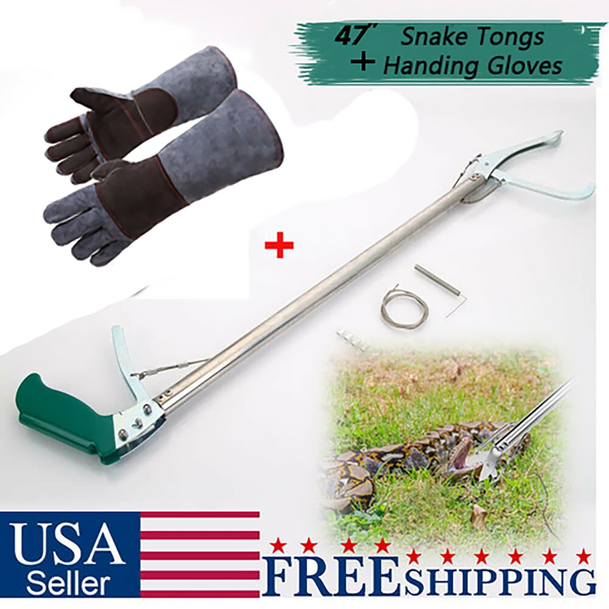 AYAMAYA Upgraded 47 inch Snake Catcher+-Snake Gloves, Collapsible Extra ...