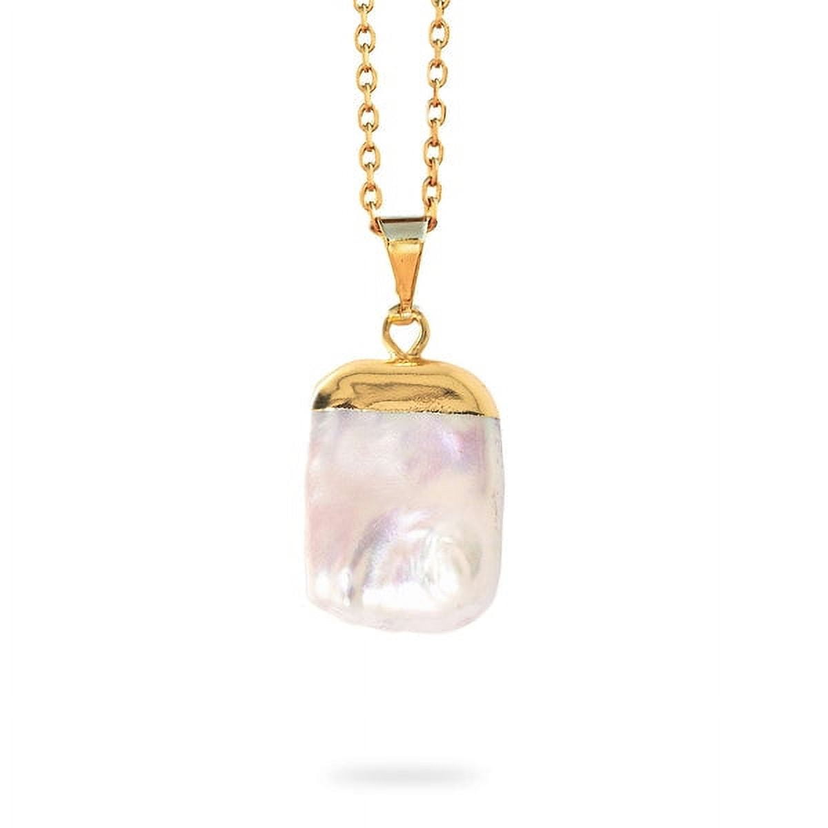 AYANA Pearl Pendant - Gold Plated Healing Crystal - Stone of Balance ...
