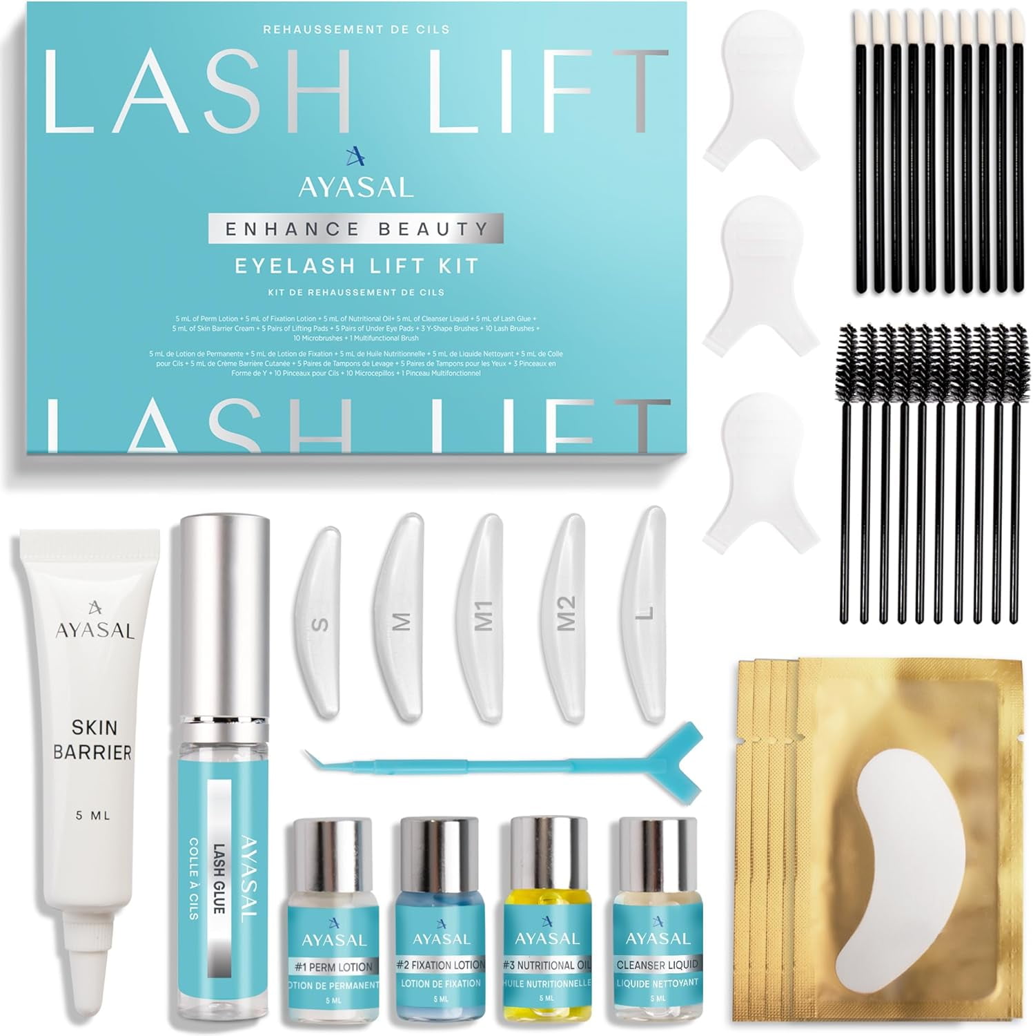 AYASAL Eyelash Perm Kit, Semi-Permanent Lash Curl, Safe Lash Lift Set ...