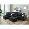 AYCP Furniture Wide Seat L Shape Sectional Sofa with Ottoman, Left ...