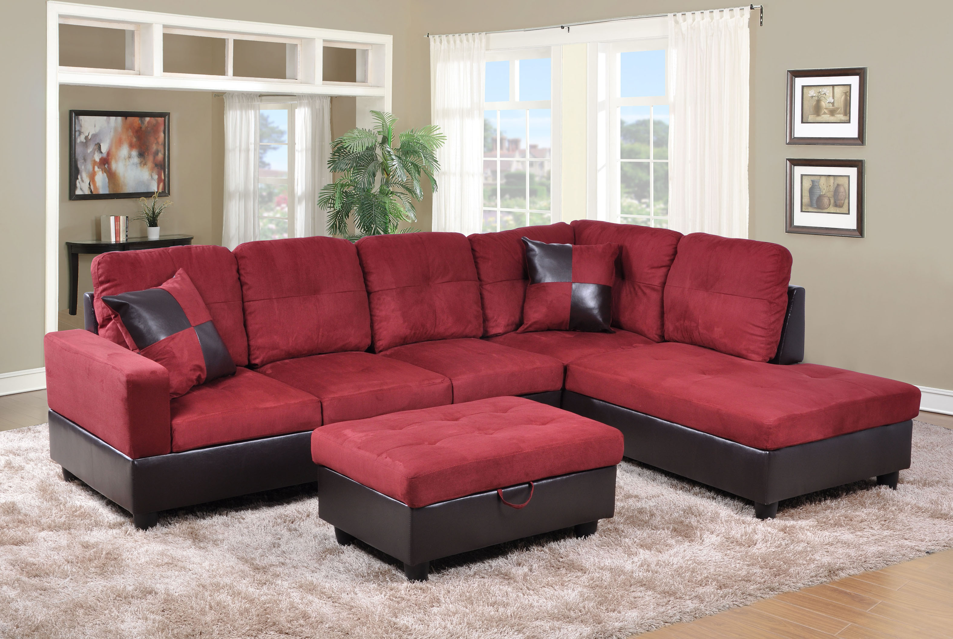 AYCP Furniture Small 3 Seats L Shape Simple Sectional Sofa Couch Set ...