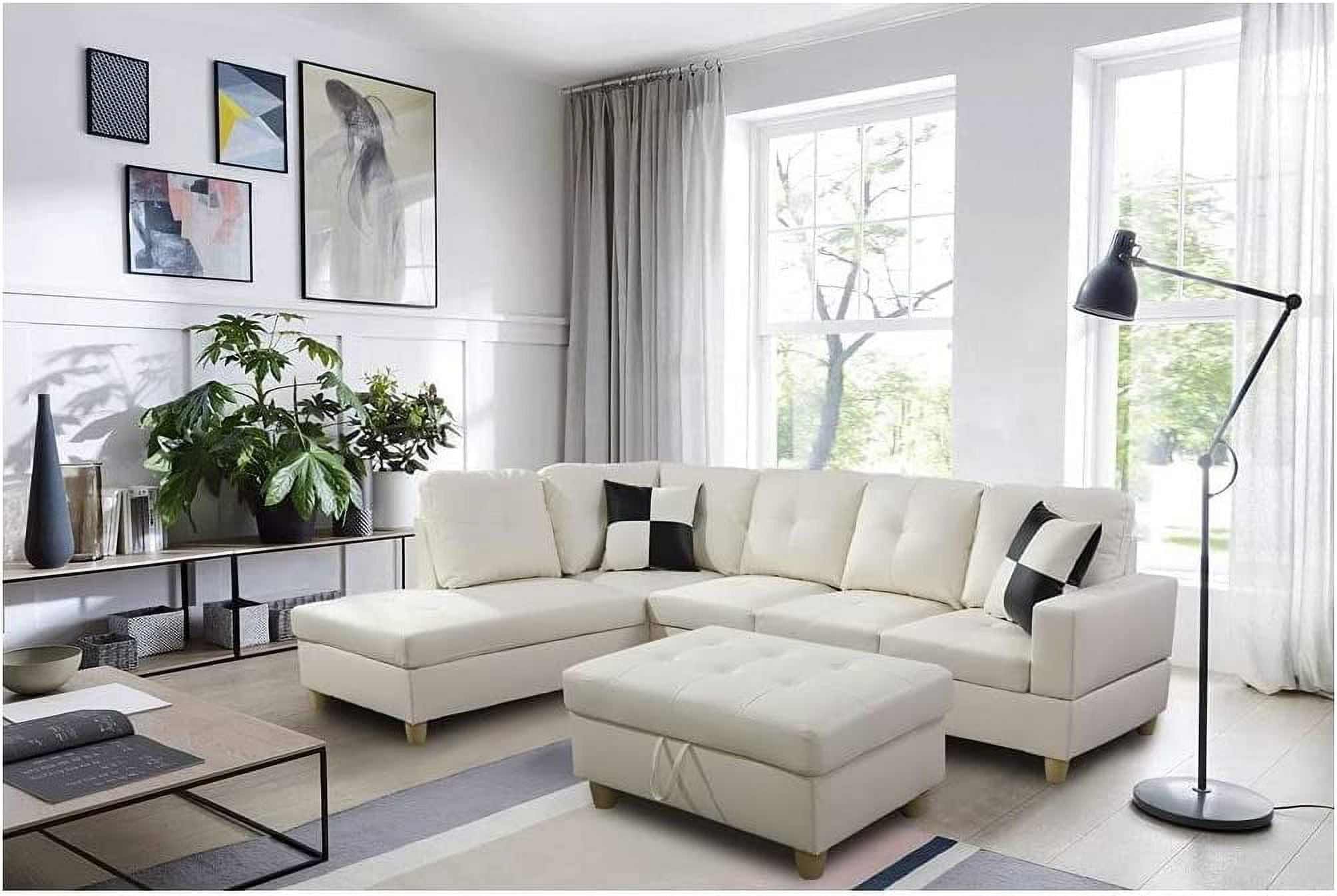 AYCP Golden Coast Furniture Sectional Sofa Set L Shape Couch Living ...