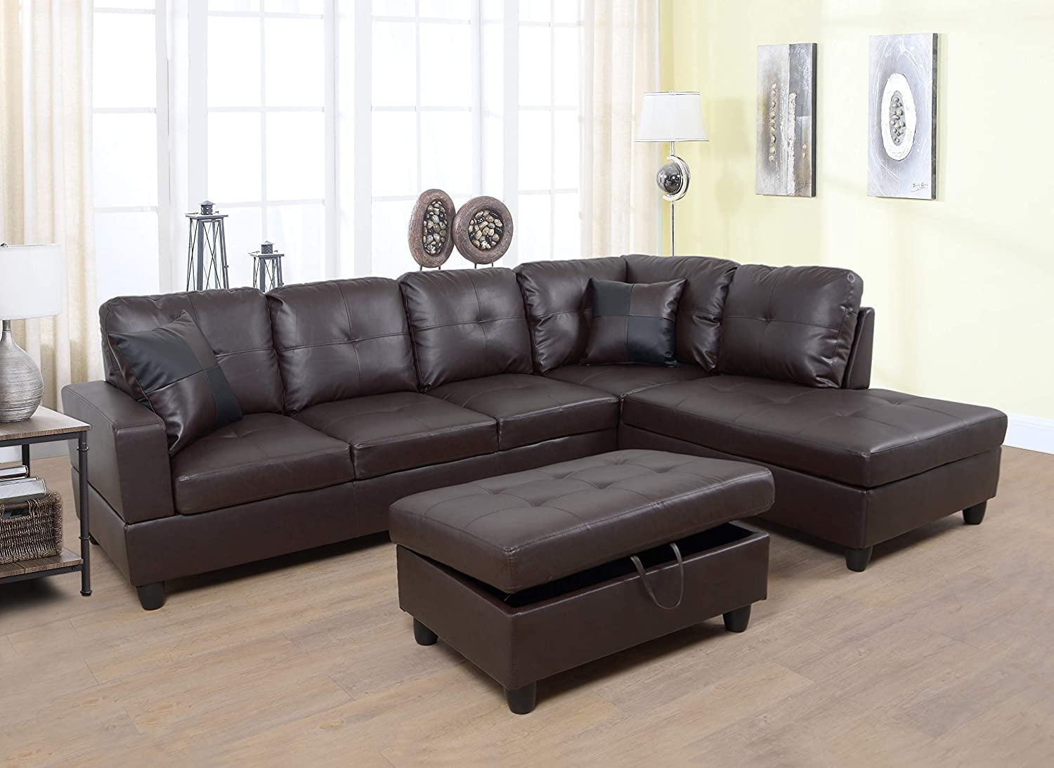 AYCP Golden Coast Furniture Sectional Sofa Set L Shape Couch Living ...