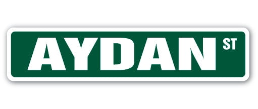 AYDAN Street Sign Childrens Name Room Sign | Indoor/Outdoor | 36" Wide ...