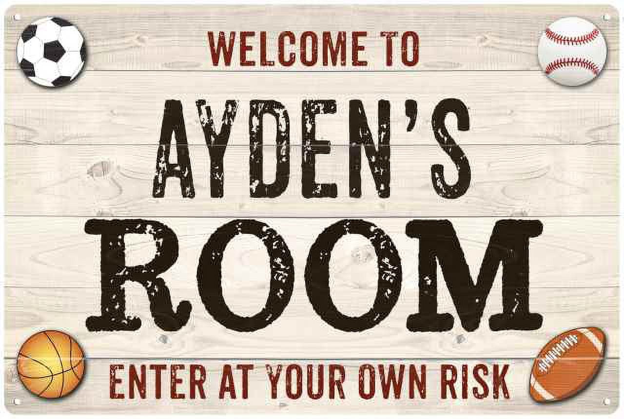 AYDEN'S Room Kids Bedroom Sign Boy's Gift 8x12 Metal 108120090148 ...
