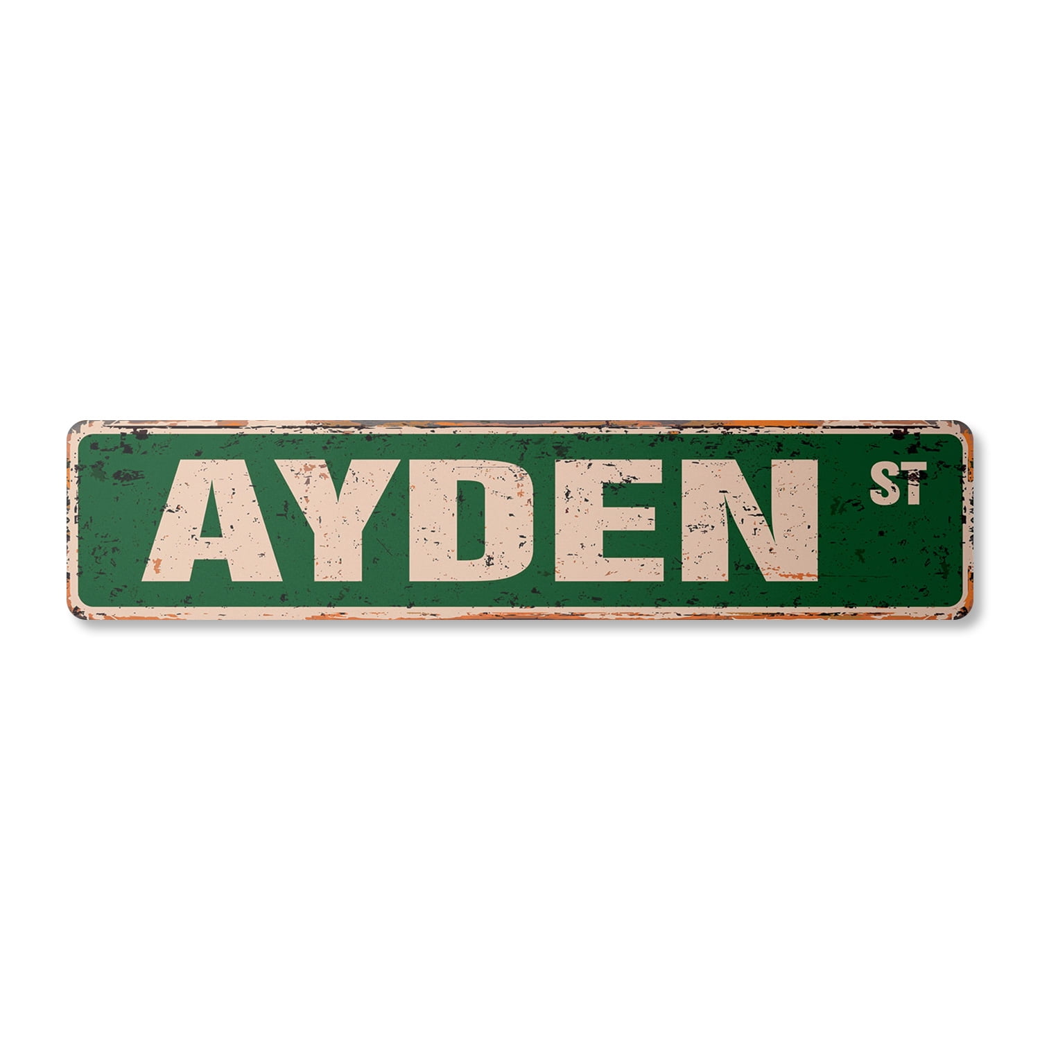 AYDEN Vintage Plastic Street Sign Childrens Name Room Sign | Indoor ...