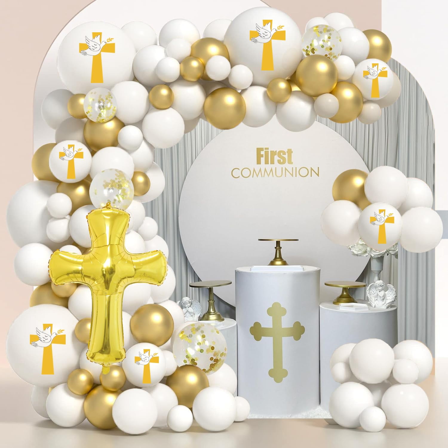 AYDILOUP First Communion Decorations SSF20 Balloons Kit 118 Pcs First ...