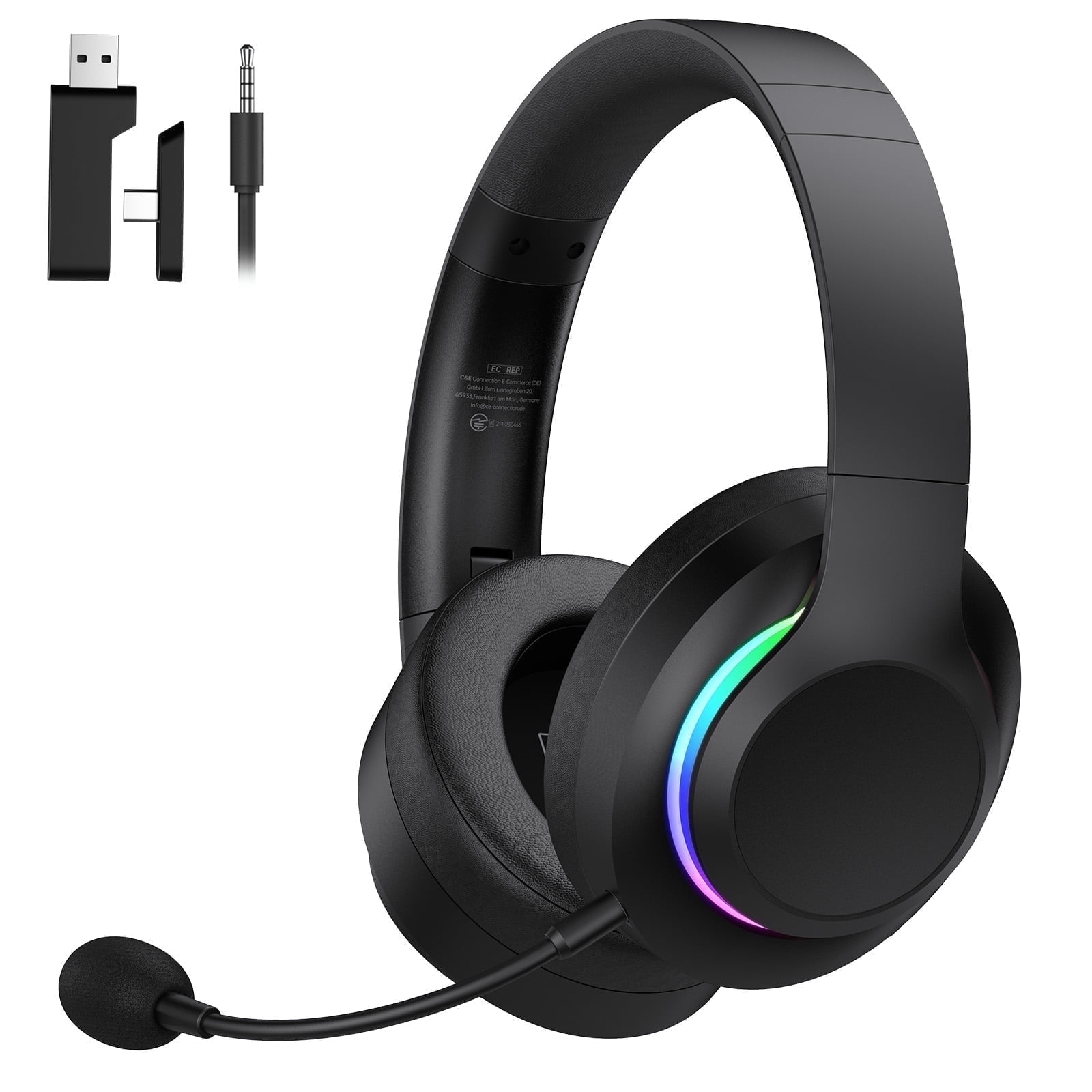 AYEDLOE Wireless Gaming Headset for PC, PS5, Switch, Mac with Bluetooth ...