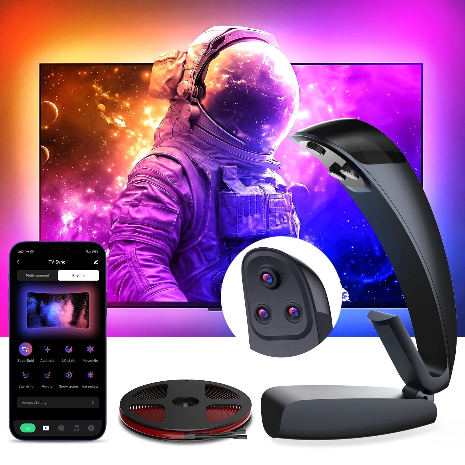 AYEDLOE LED Lights for TV with Screen Sync 3 way Sensor, 18.05Ft ...