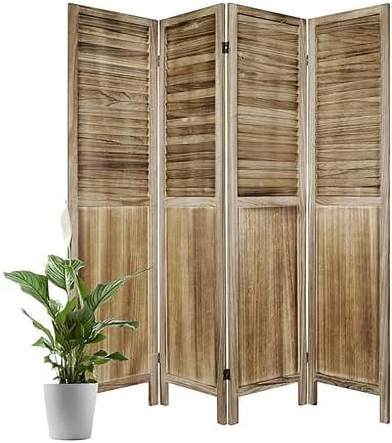 AYFDEGT 4 Panel Louver-Design Room Divider Room Divider Folding Privacy ...