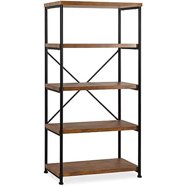 TribeSigns 5-Shelf Bookcase, Triple Wide, Vintage Industrial Style ...