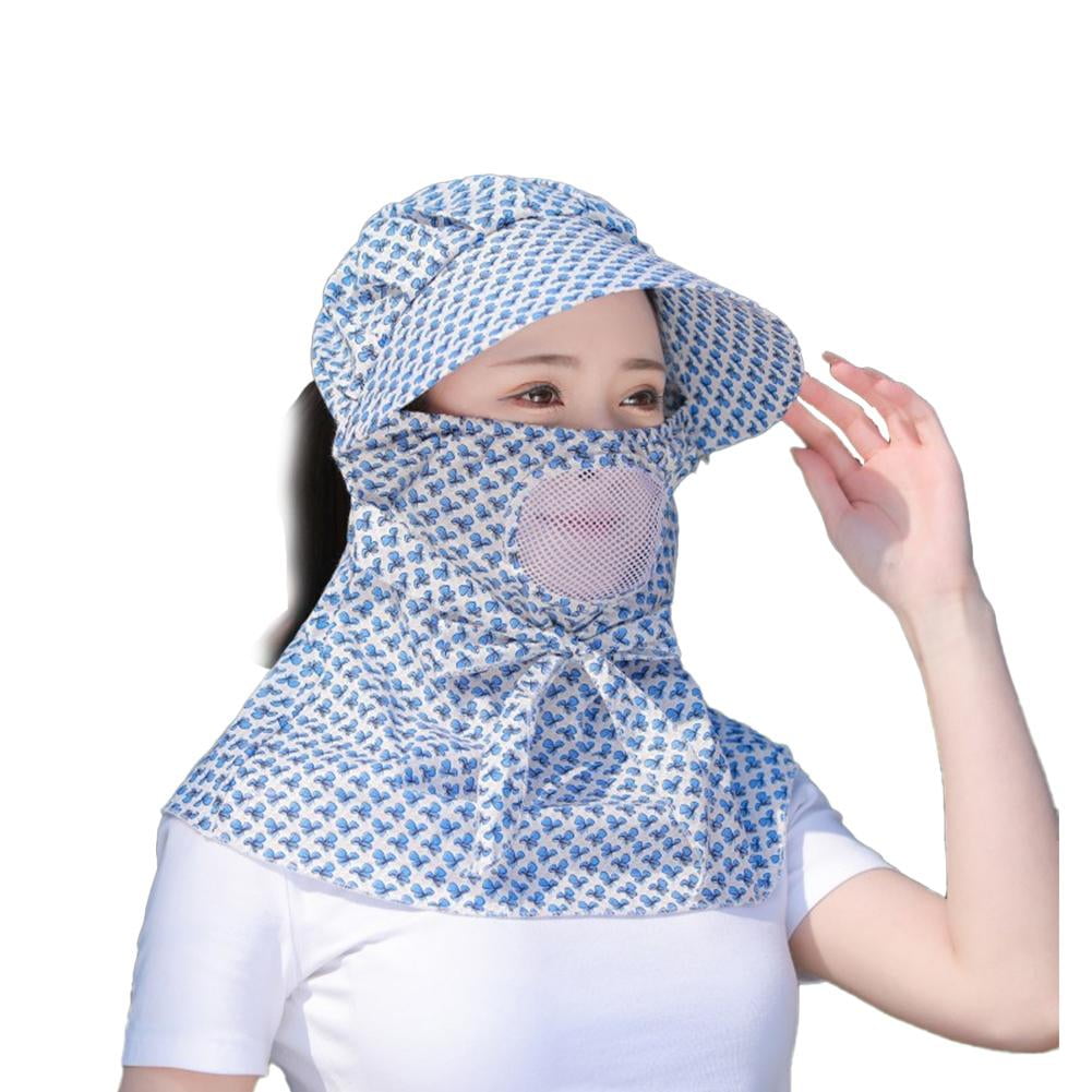 AYFFDIYI Sun protection cap with fan, Sun Hat Women Outdoor UV Flap ...