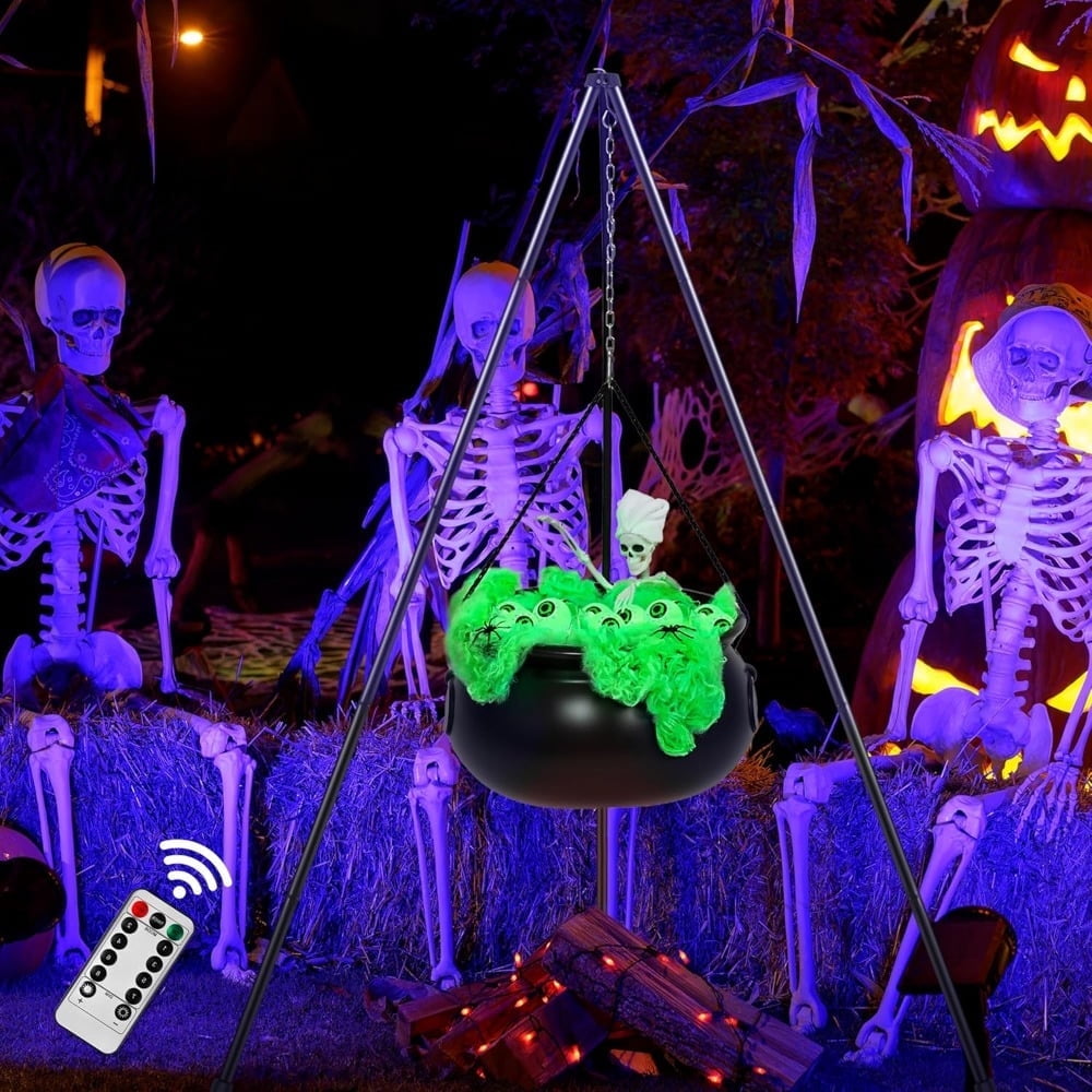 AYGXU Halloween Decorations Indoor,Black Witches Cauldron,Halloween ...