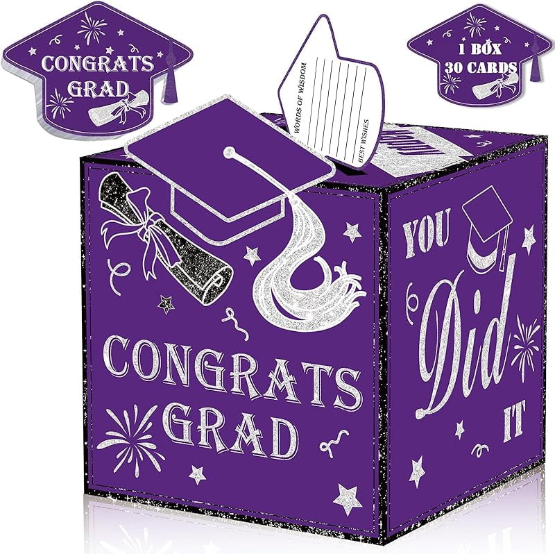 AYGXU graduation card box Holder 2025 with 30pcs graduation cards ...