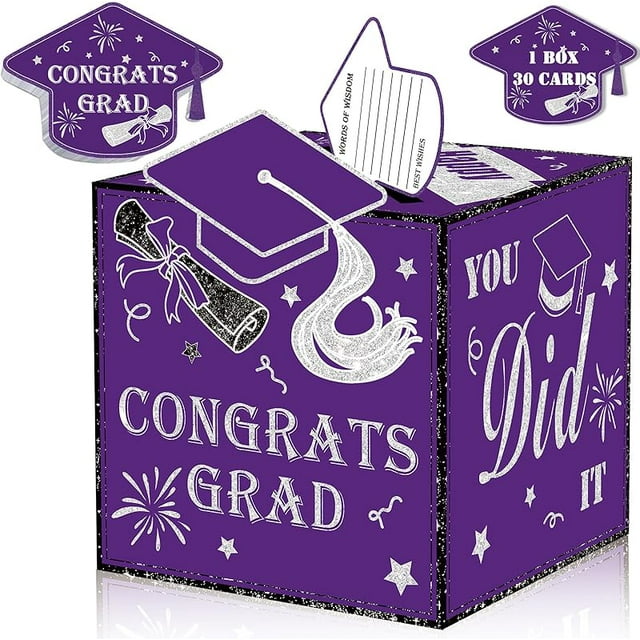 AYGXU graduation card box Holder 2025 with 30pcs graduation cards ...
