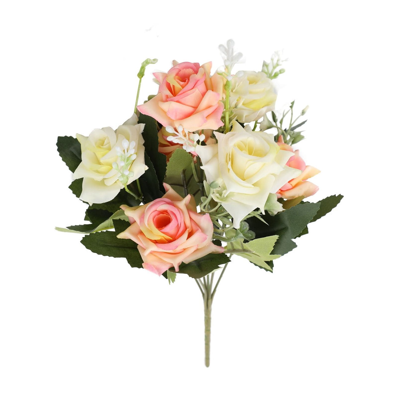 Summercome 1 Branch 6 Heads Artificial Flowers Mini Rose Bouquet, Silk ...