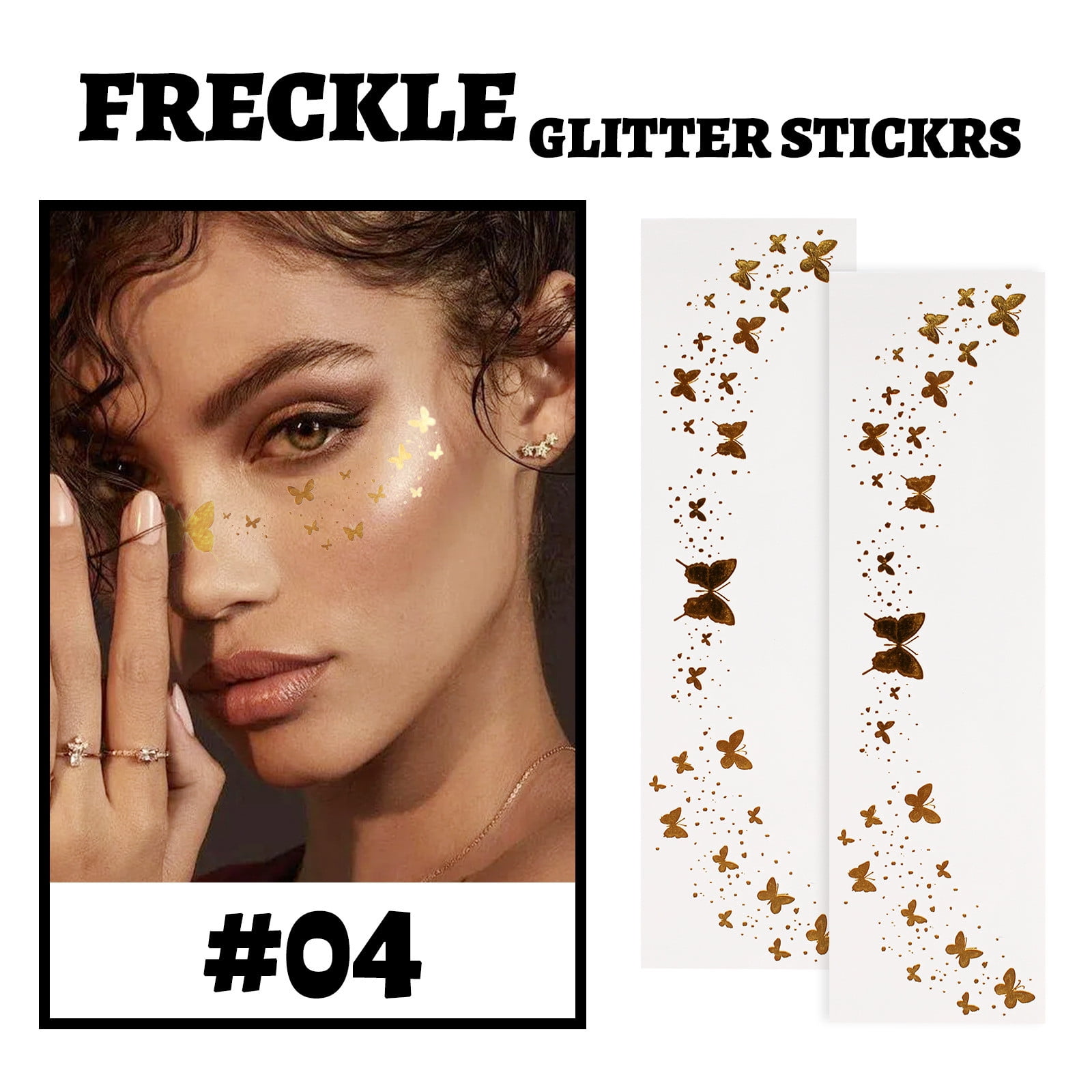 AYKHKYA 1 Sheets Face Temporary Tattoos, Freckle Stickers, Glitter ...