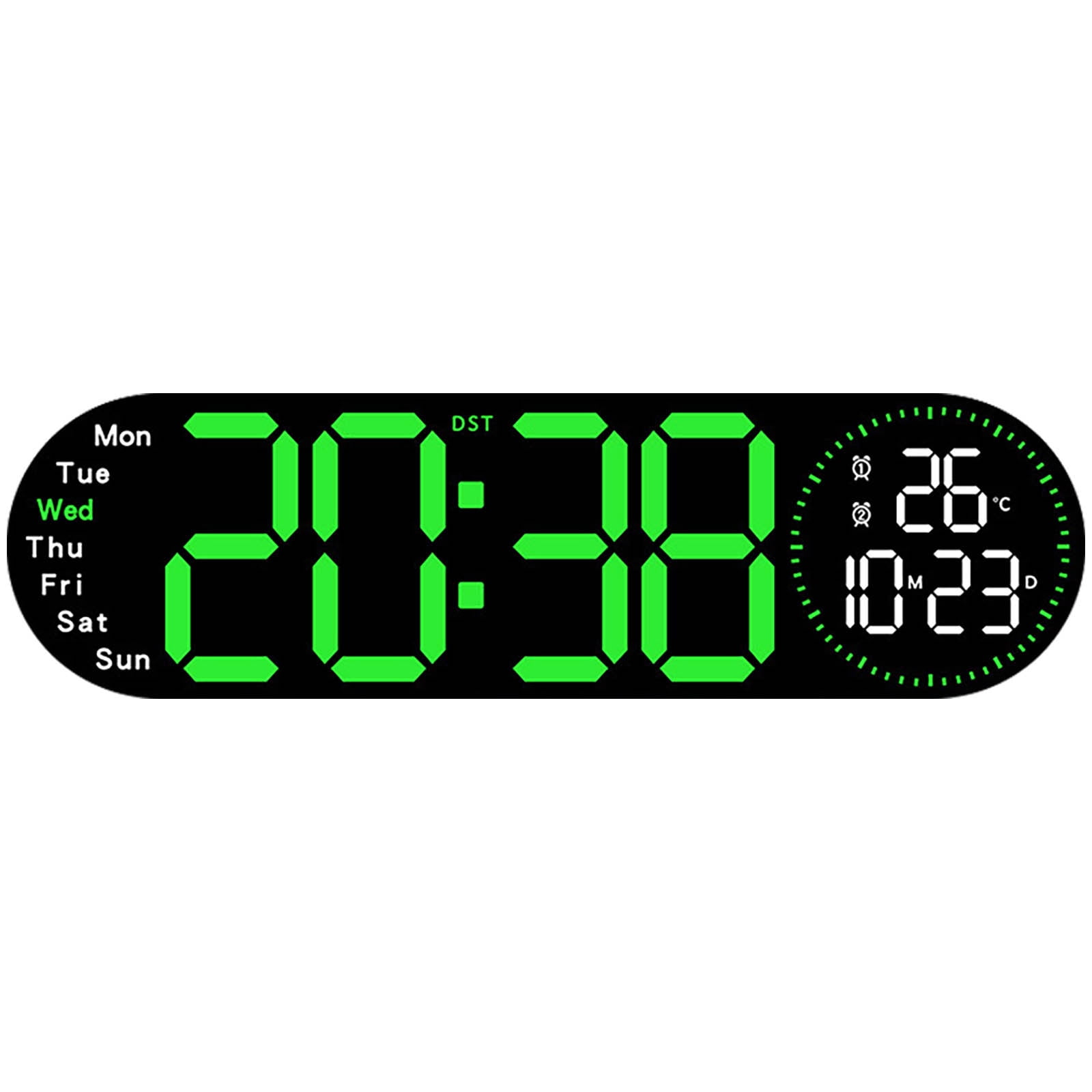 Summercome 16.9" Large Digital Wall Clock Timer,2 Alarms, LED Display ...