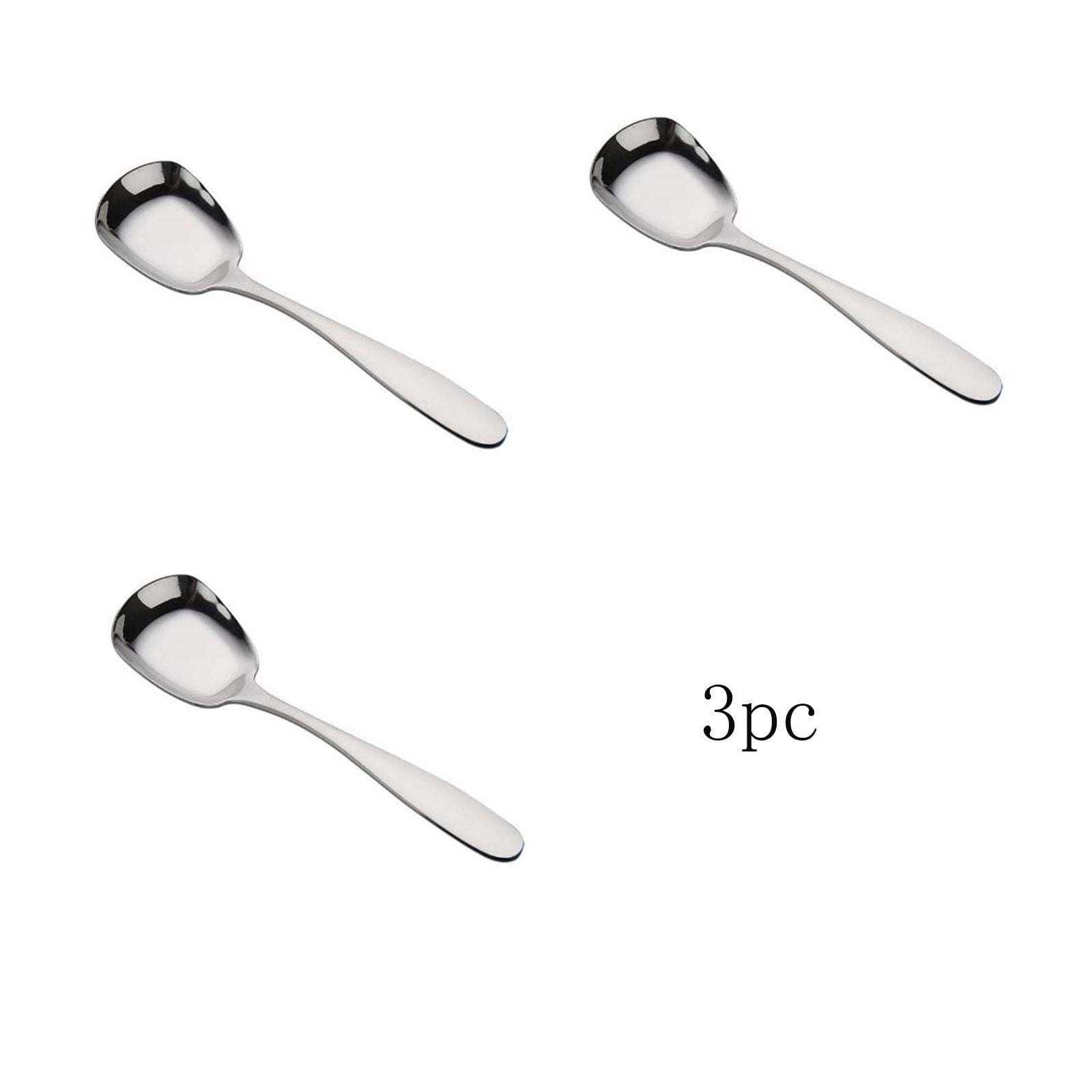Summercome 3 PCS Korean Style Soup Spoons, Square Head Spoons, Thick ...