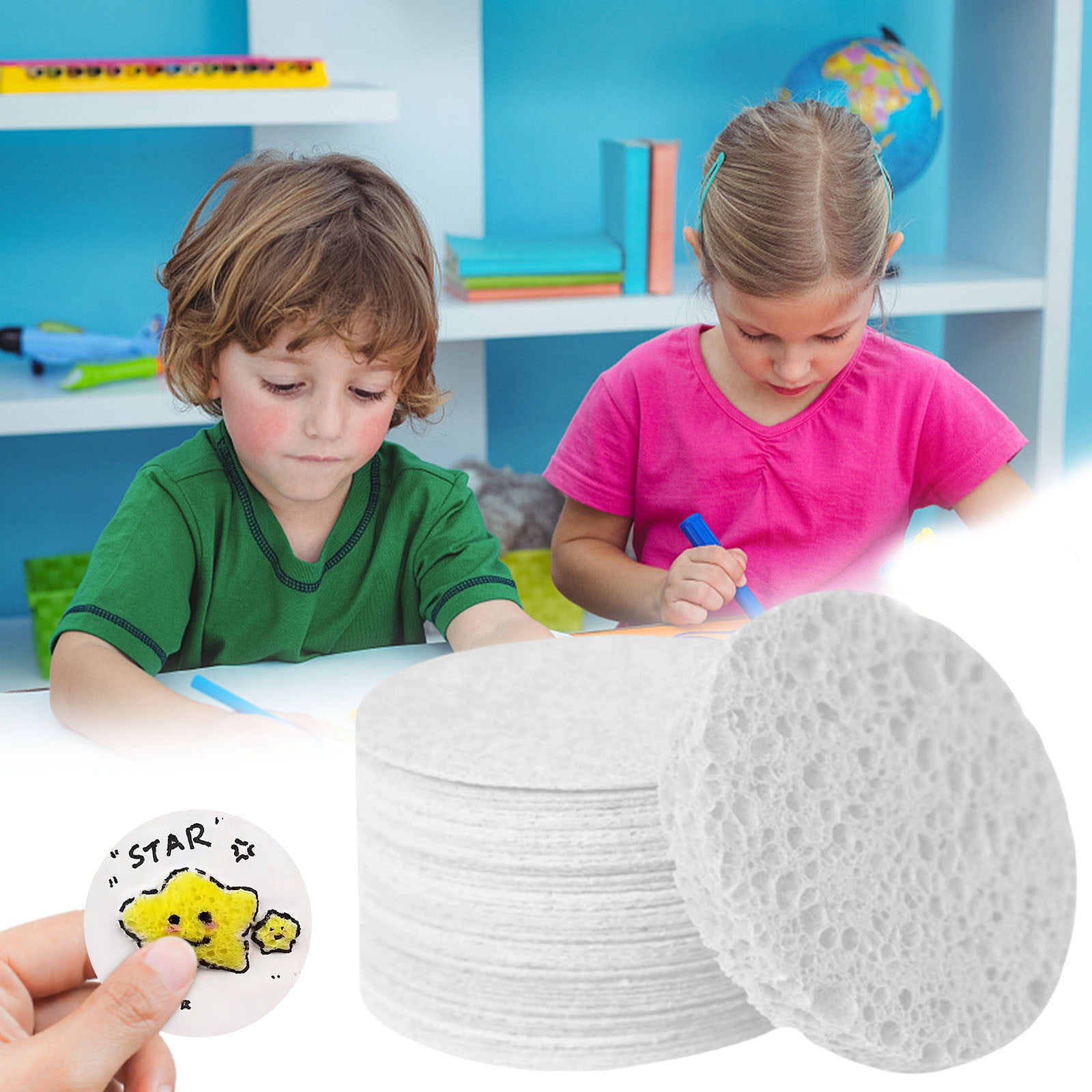 Summercome 30PCS Foam Texture Paper, Round Foam Texture Blank Painting ...