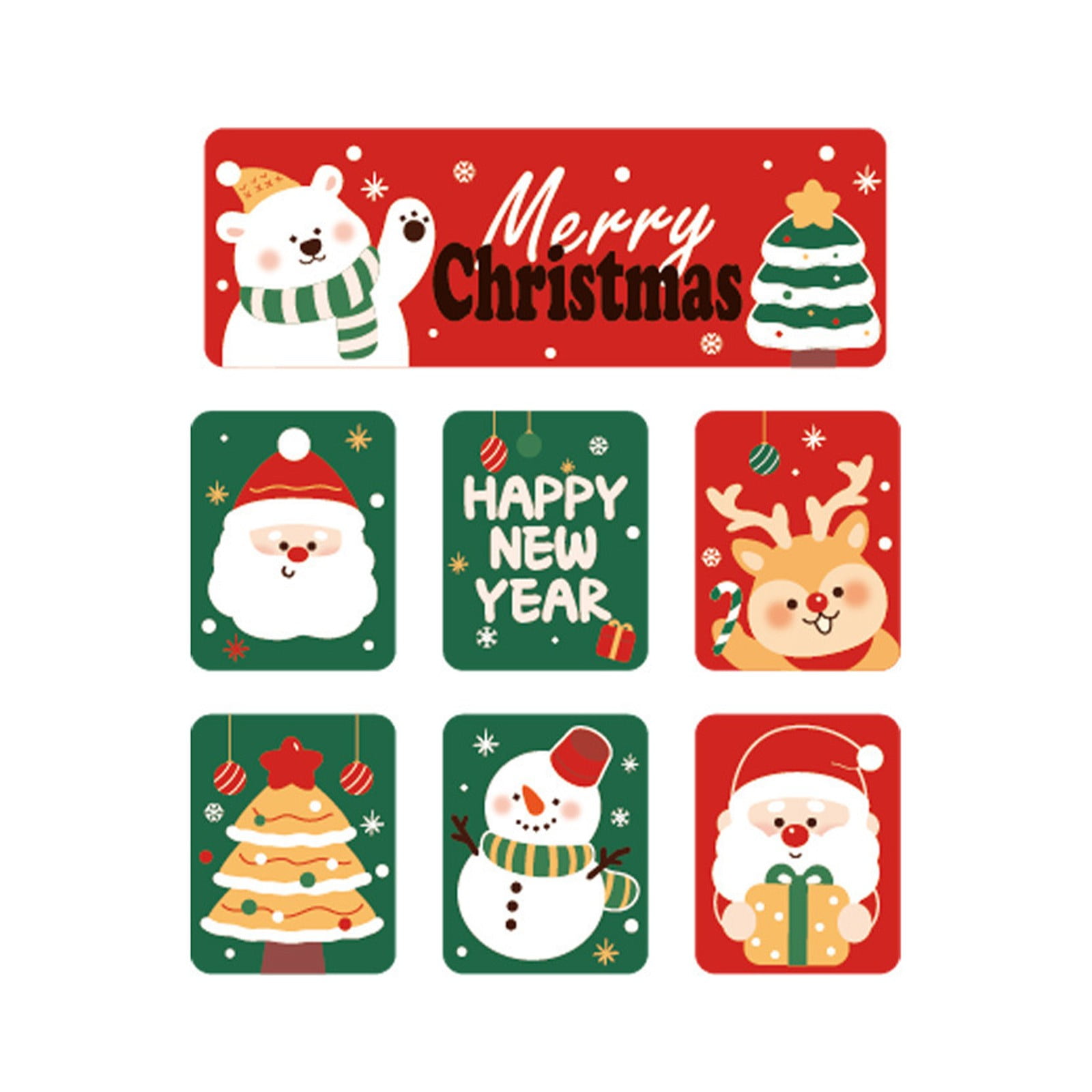 AYKHKYA 7 Pieces Christmas Refrigerator Magnets, Christmas Santa Claus ...