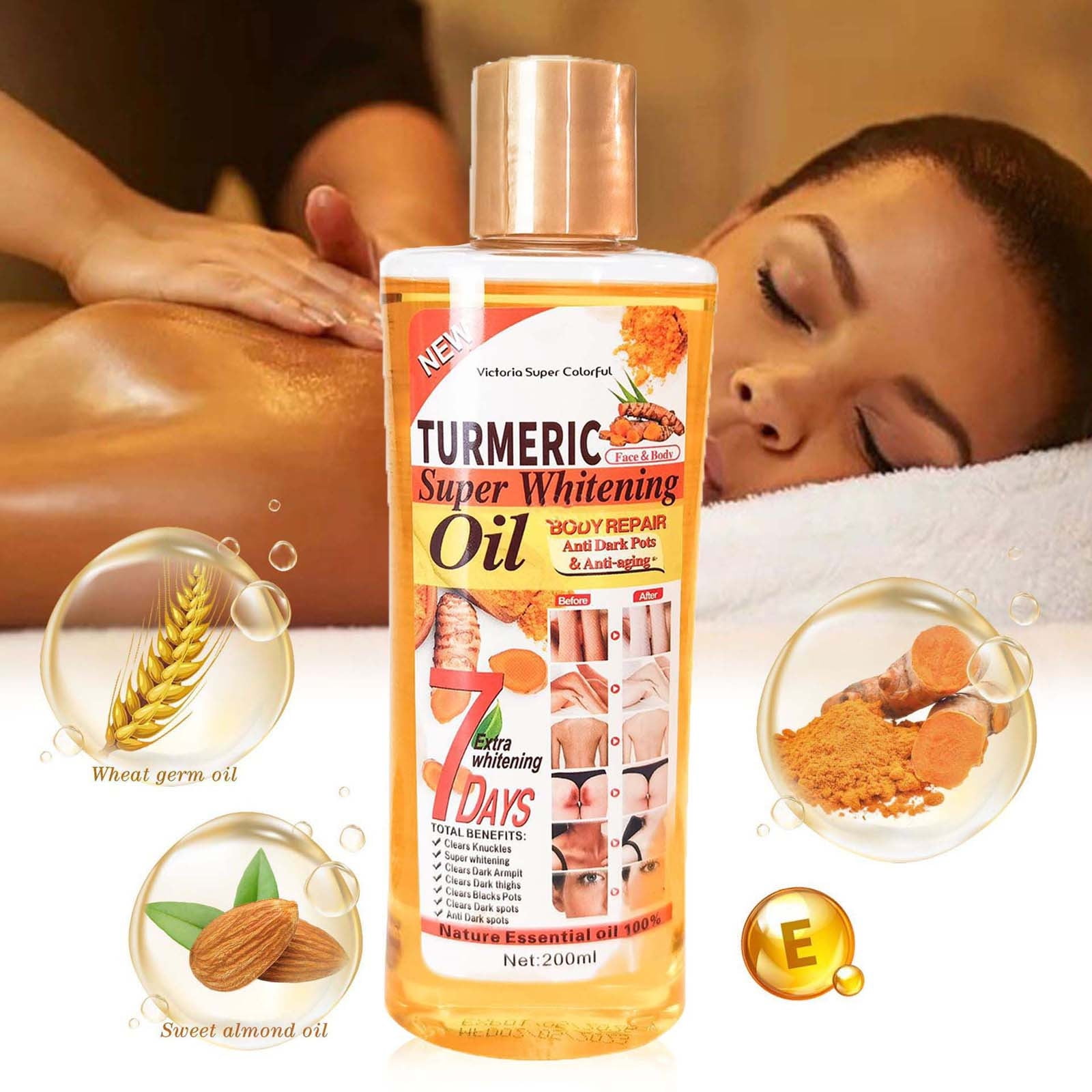 AYKHKYA Body Oil, Turmeric Body Oil, Vitamin C Body Oil Corrector, Body Oil Vitamin C 7 Days ...