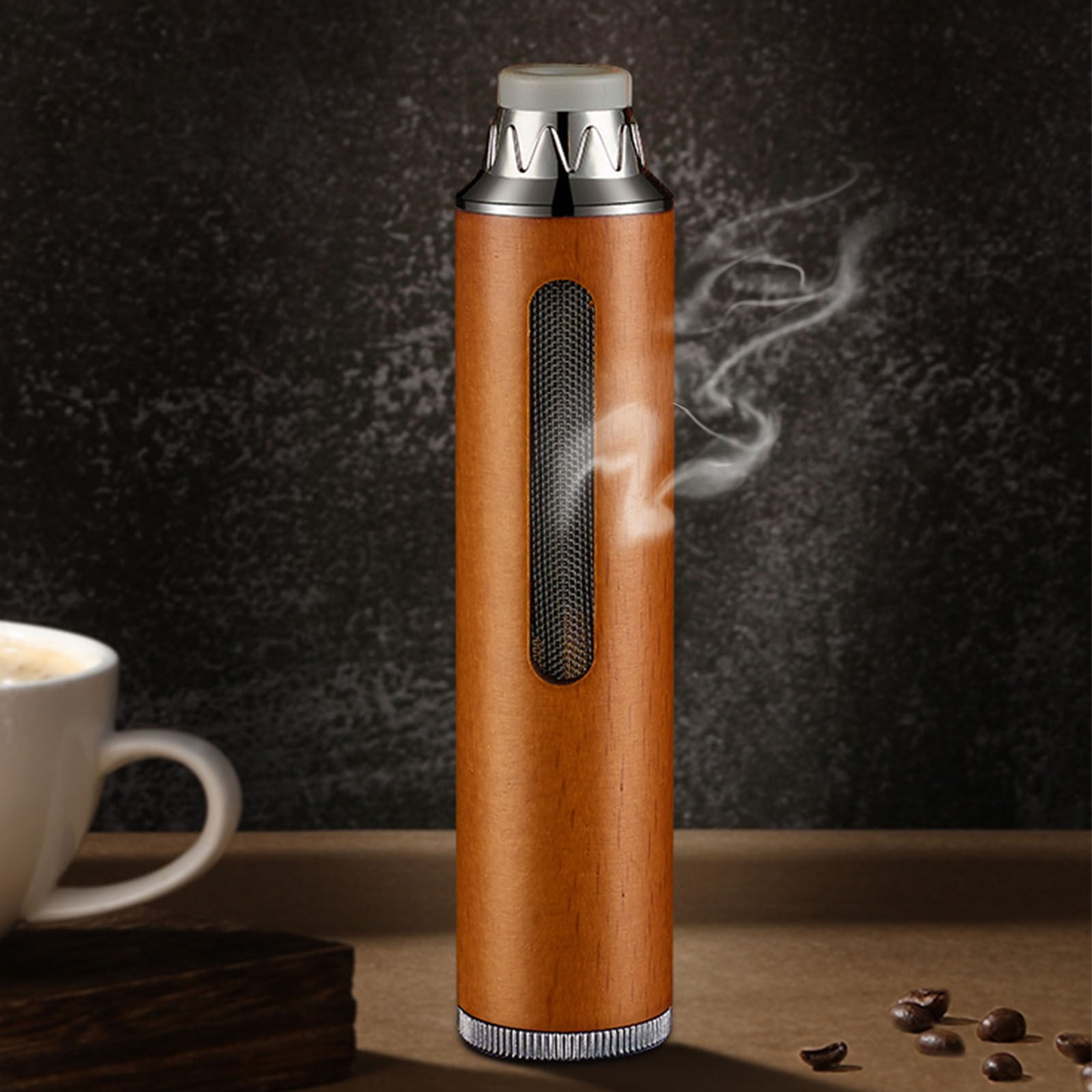 Summercome Car Ashtray, Portable Handheld Walnut Mini Ashtray, No-Soot ...