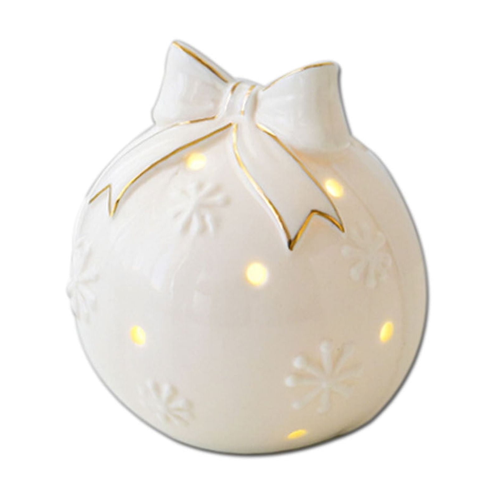 Summercome Ceramic White Christmas Scene Decoration Props, Light Up ...