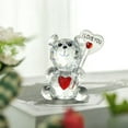 AYKHKYA Crystal Bear Statue I Love You, Beautiful Glass Bear Decoration, Cute Red Blue Love ...