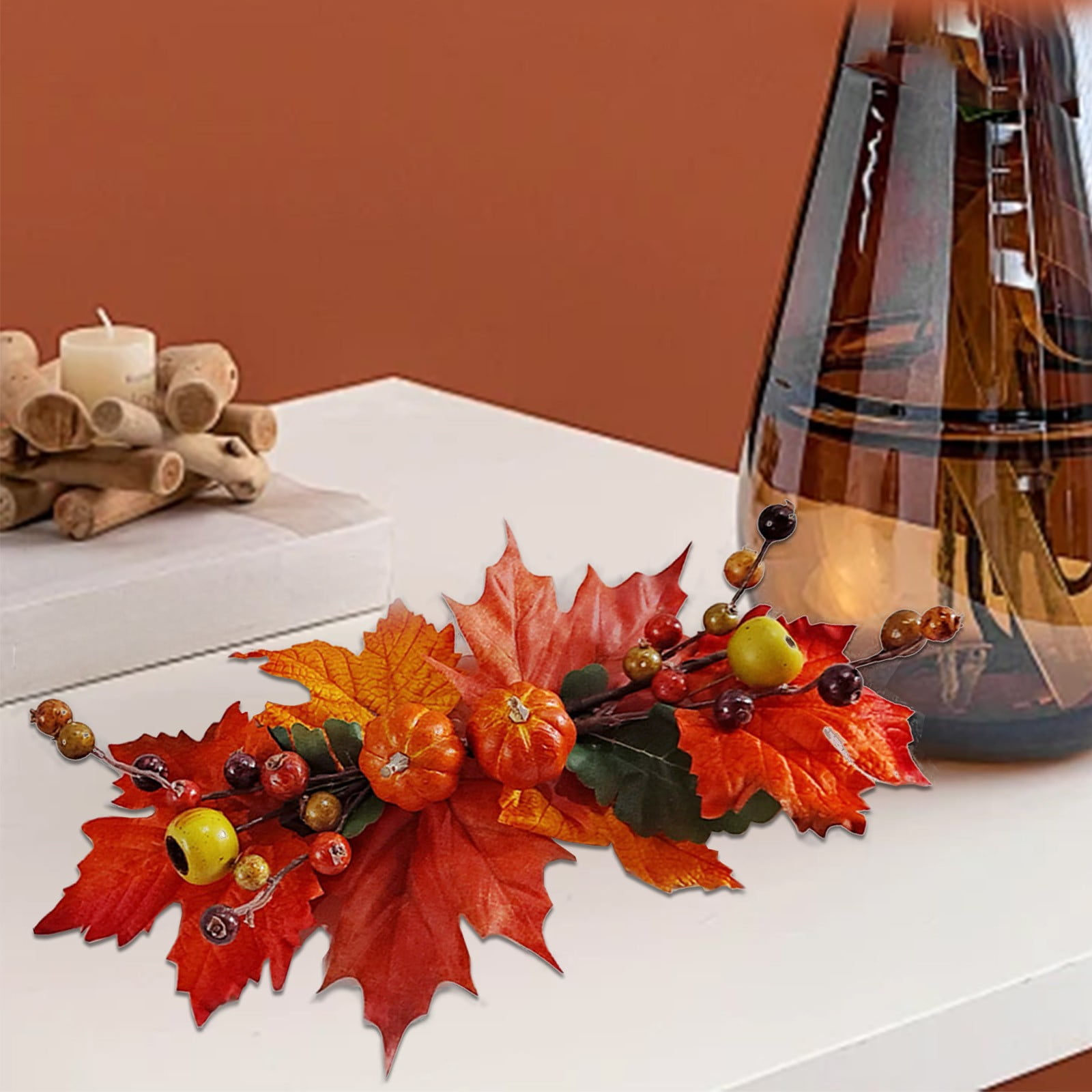 Summercome Fall Stems Artificial Berry Picks Fall Picks with Pumpkin ...